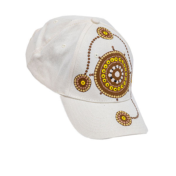 Hand Painted Cap - Cream - Glen Innes Highlands Shop